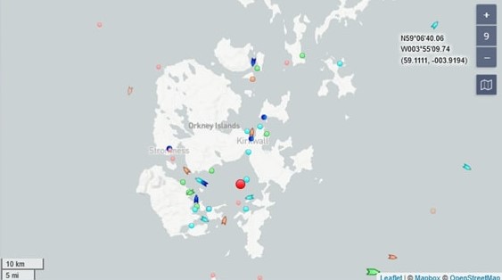 Orkney Ferries | Find the position of shipping around Orkney